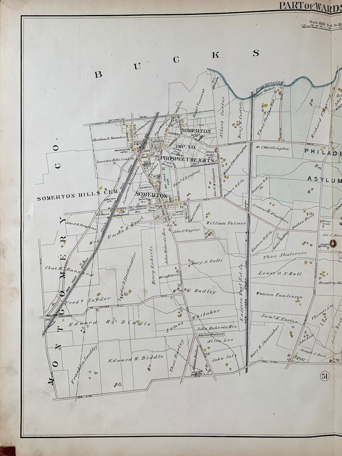 Somerton Map Byberry Map Original 1910 City of Philadelphia - Etsy