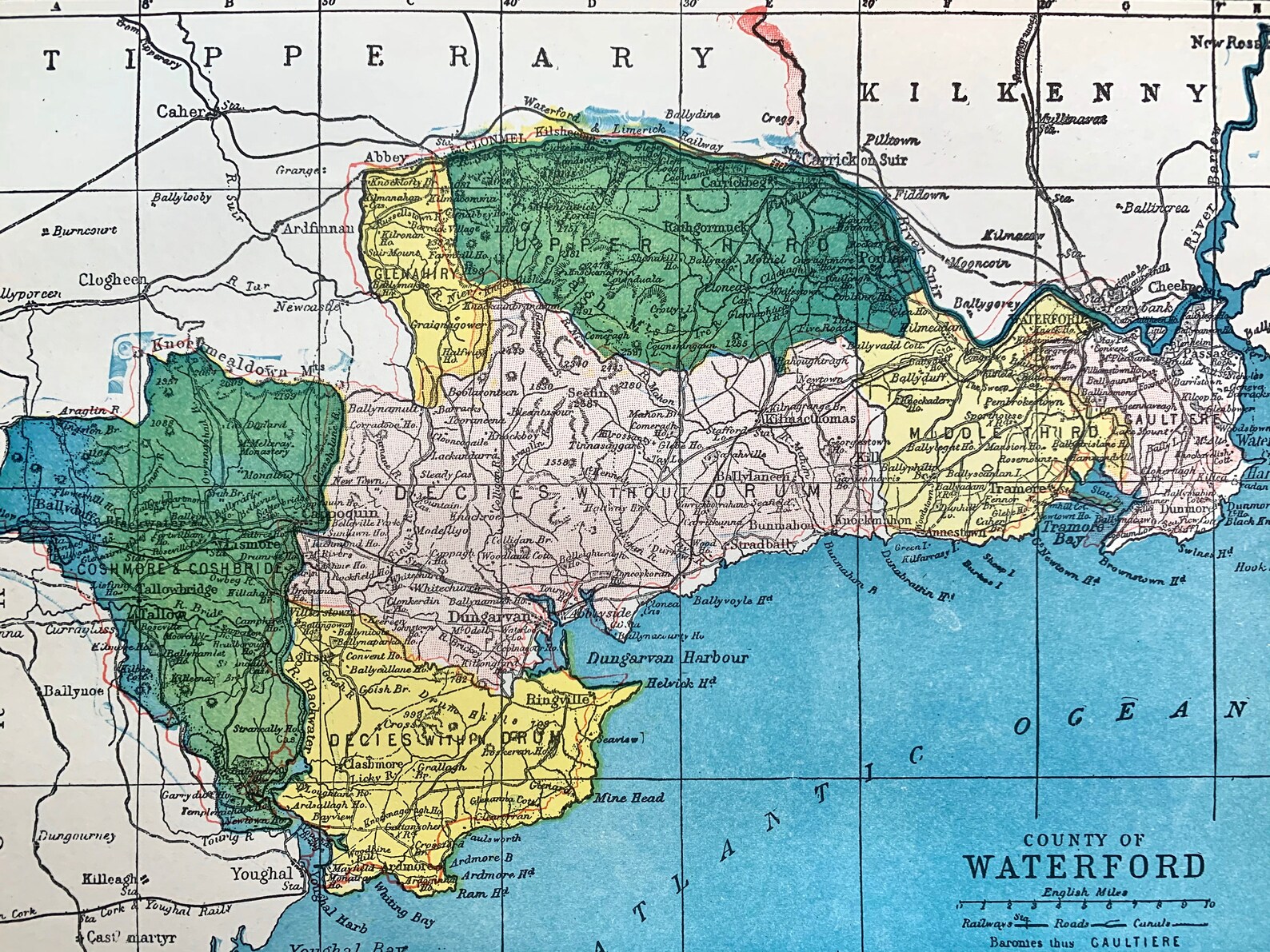 County of Waterford Map Original 1901 Atlas of Ireland Map - Etsy