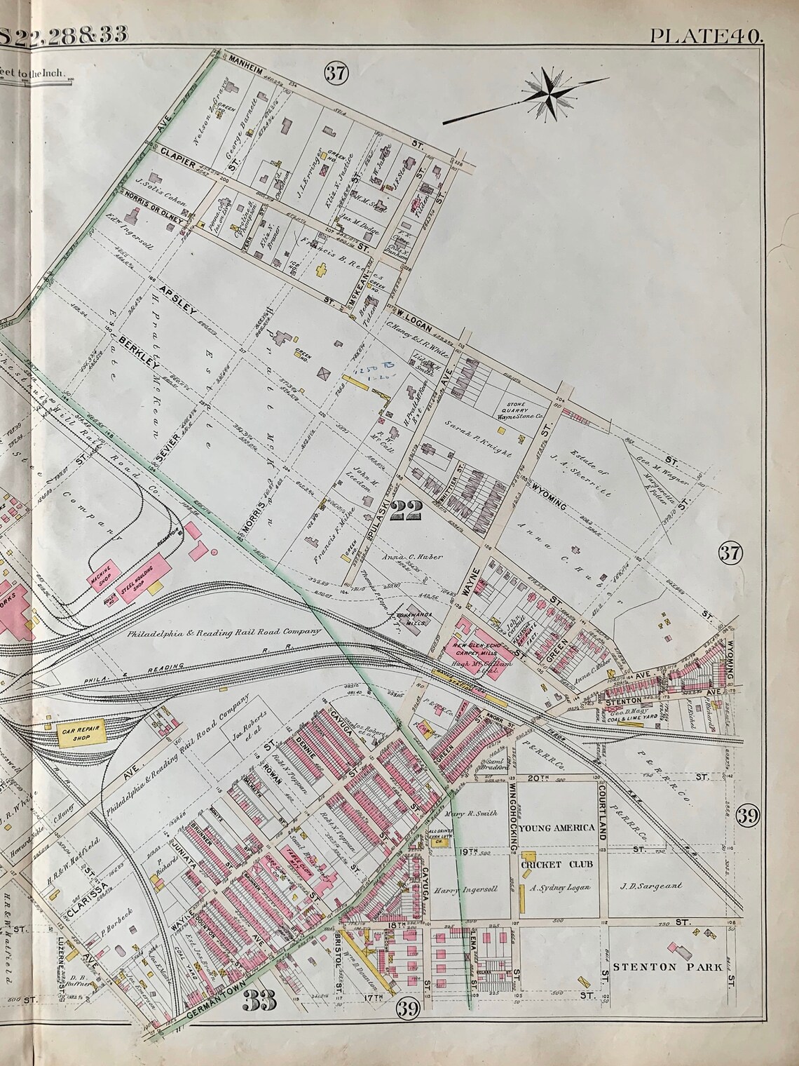 Nicetown Map North Philadelphia Map Original 1910 City of - Etsy