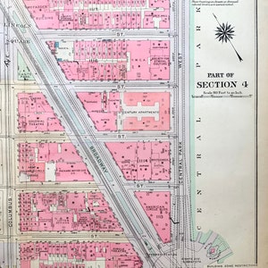 Lincoln Square Map, Original 1930 Manhattan Borough Atlas, Columbus ...