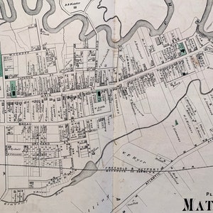 Matawan New Jersey Map, Original 1873 Monmouth County Atlas, Raritan ...