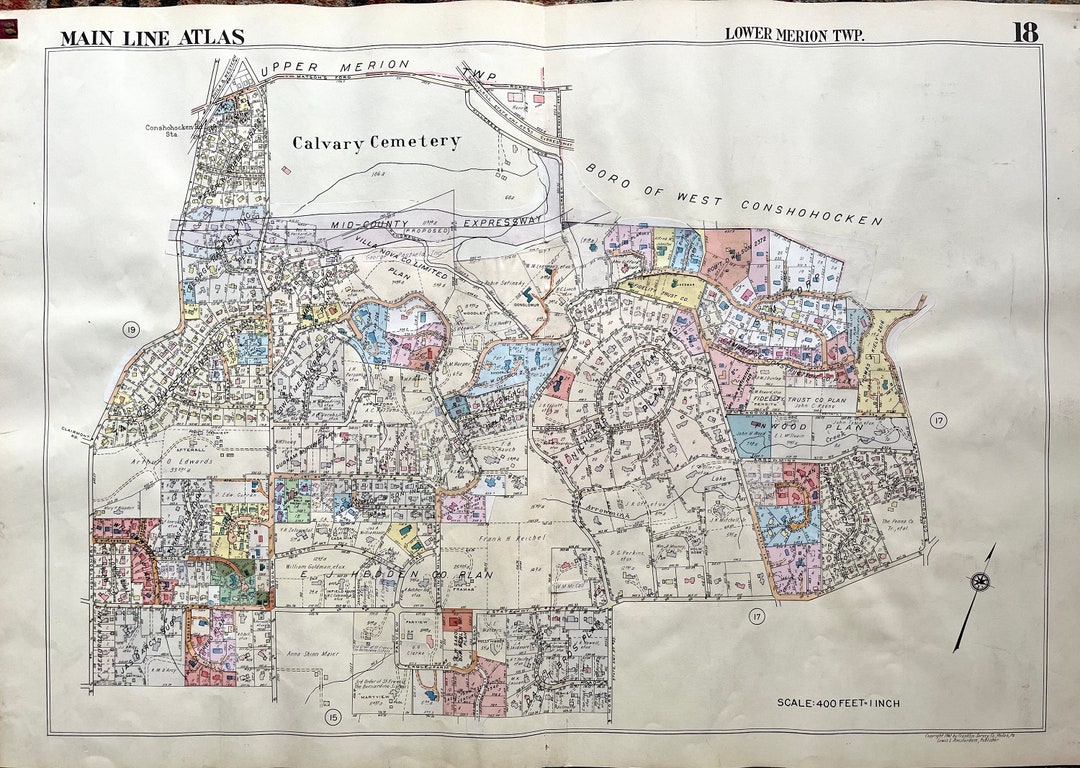 Villanova Map, Original 1961 Main Line Atlas, Lower Merion - Etsy