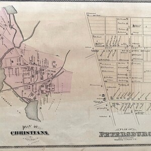 Manheim Borough Map Original 1875 Lancaster County Atlas - Etsy UK