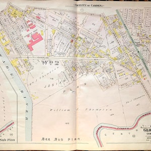 Gloucester City Map, Original 1890 Camden and Vicinity Atlas, Camden ...