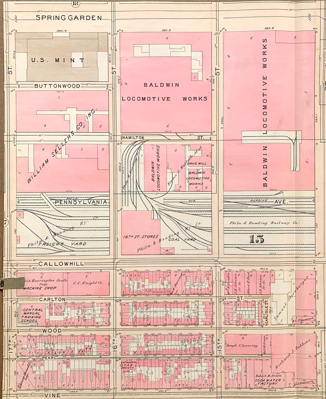 Spring Garden Map, Original 1909 City of Philadelphia Atlas Map ...