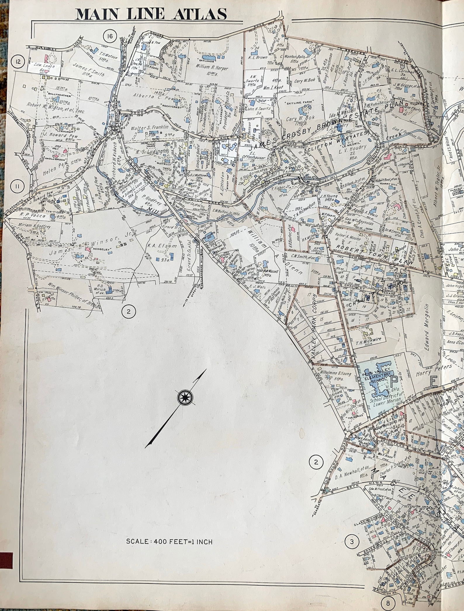 Penn Valley Map Lower Merion Township map Original 1947 Main | Etsy