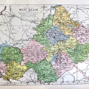 County of West Meath 1902 Atlas of Ireland Map - Etsy
