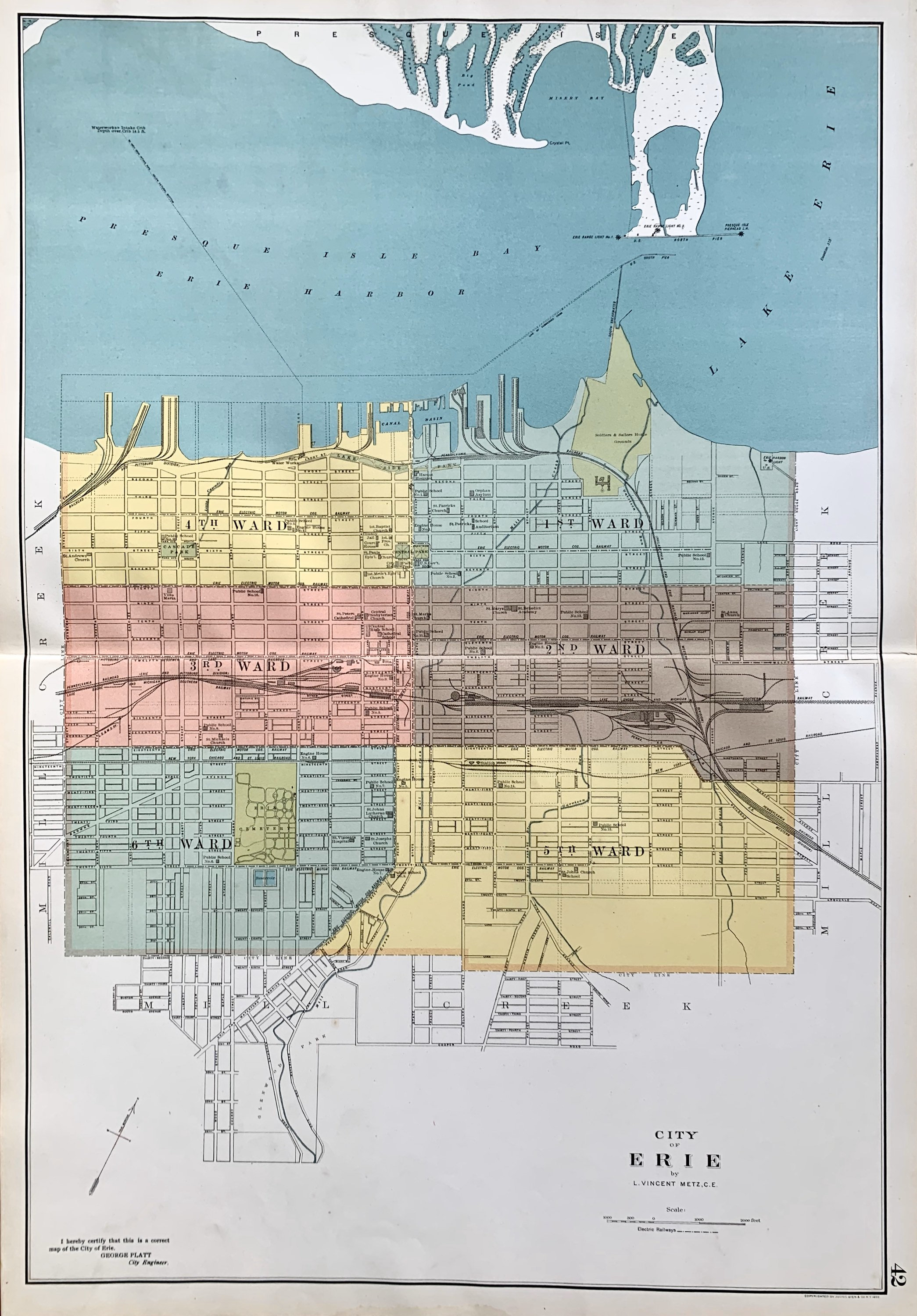 Antique Erie Pennsylvania map Original 1900 State of - Etsy.de