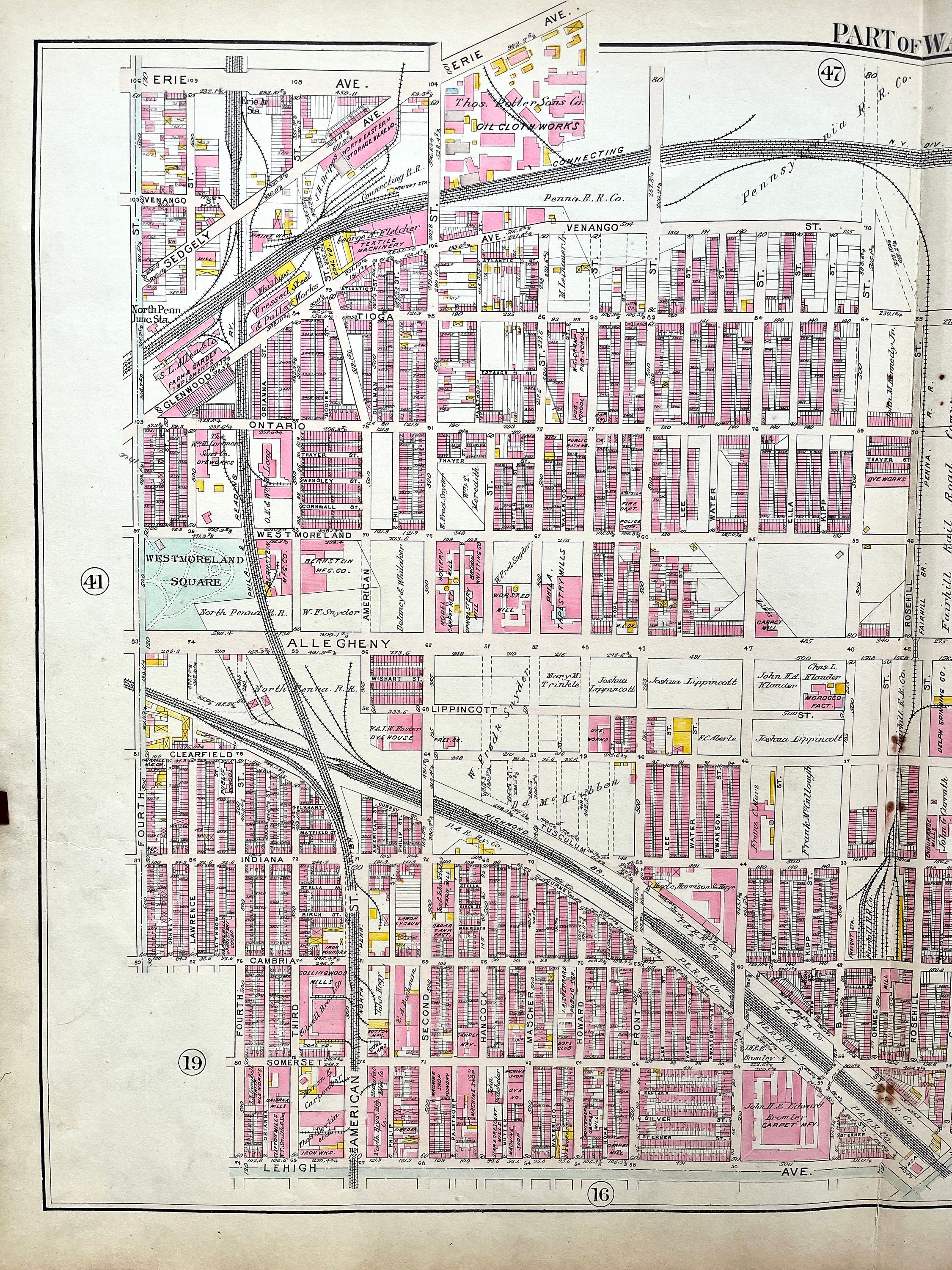 Juniata Park Map, Northeast Philadelphia Map, Fairhill Map, Original ...