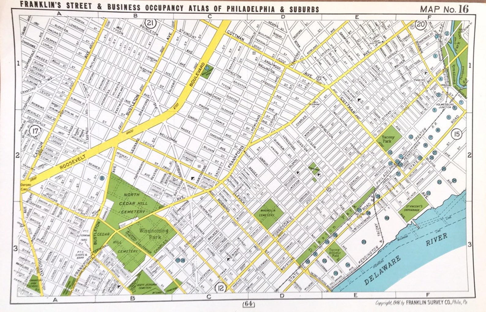 Tacony Map Original 1946 Philadelphia Atlas Mayfair - Etsy