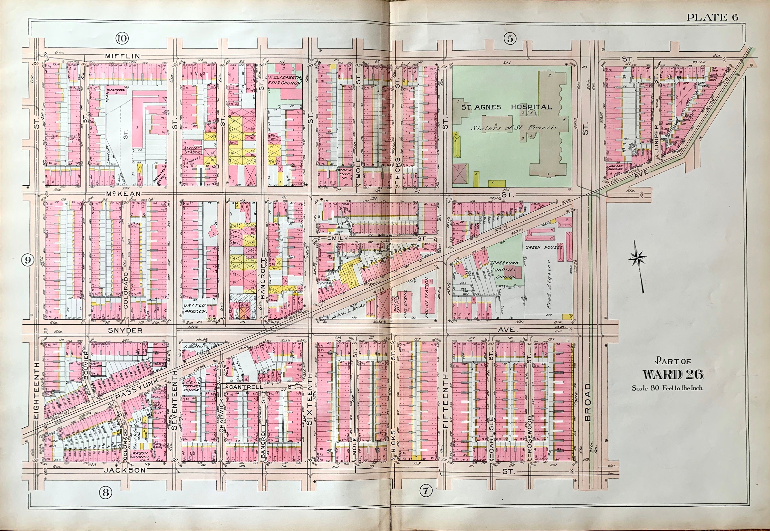 South Philadelphia Map, Original 1909 City of Philadelphia Atlas Map ...