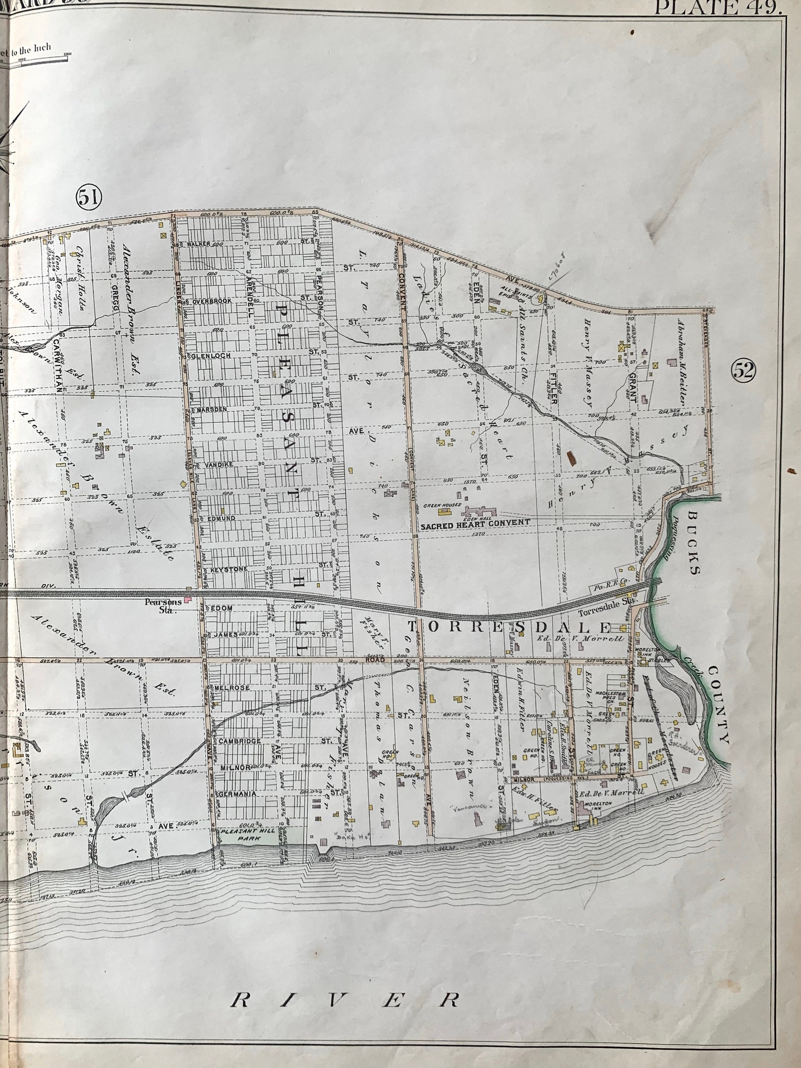 Holmesburg Map Torresdale Map Original 1895 City of - Etsy