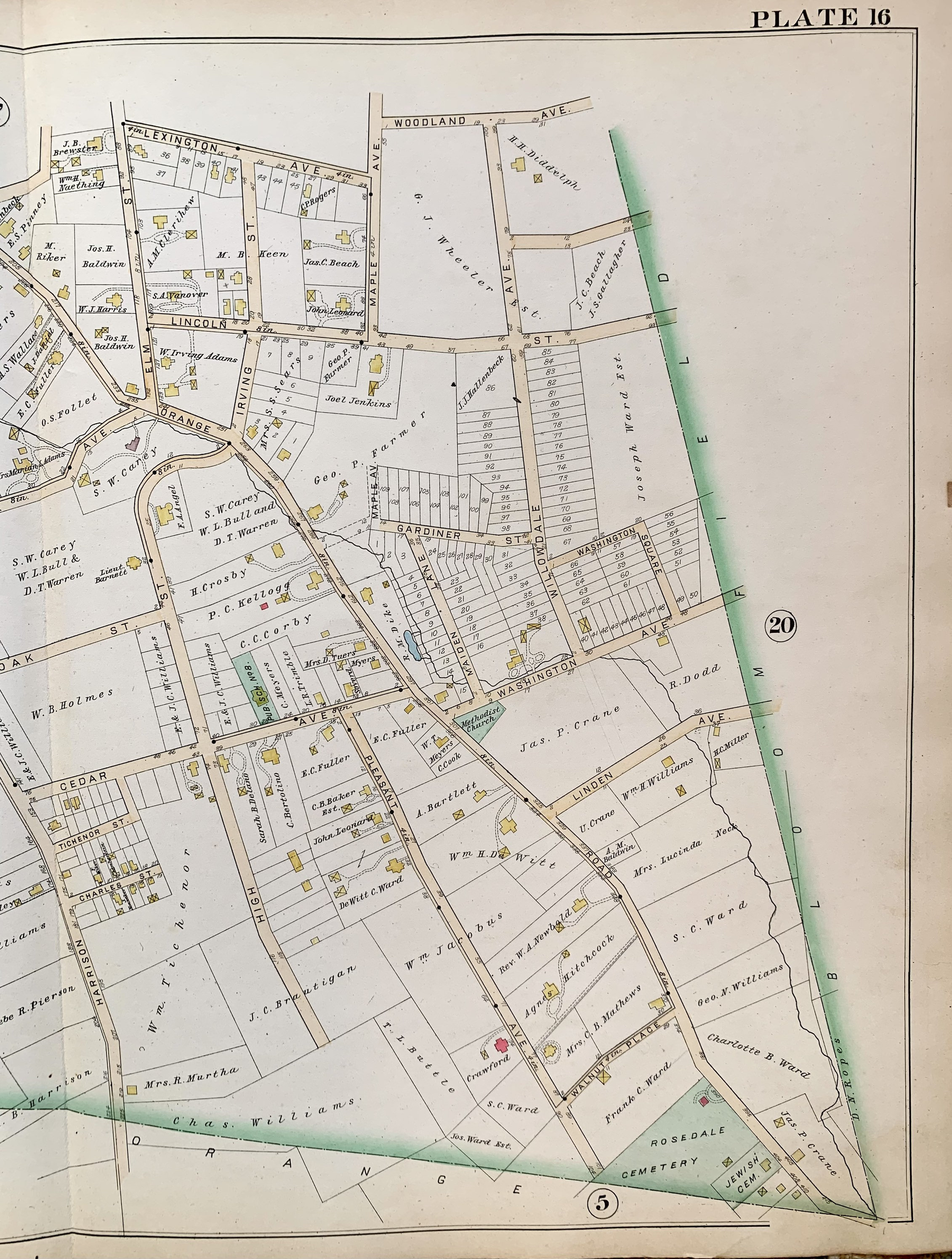 Montclair Township Map, Original 1890 Essex County Atlas, South End - Etsy