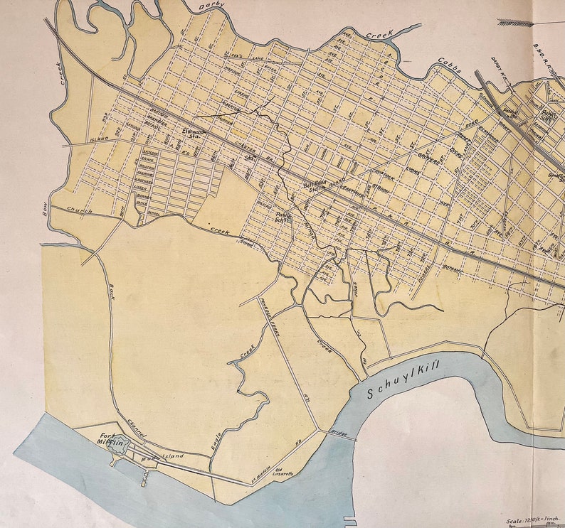 West Philadelphia Map, Original 1895 Philadelphia Ward Atlas ...