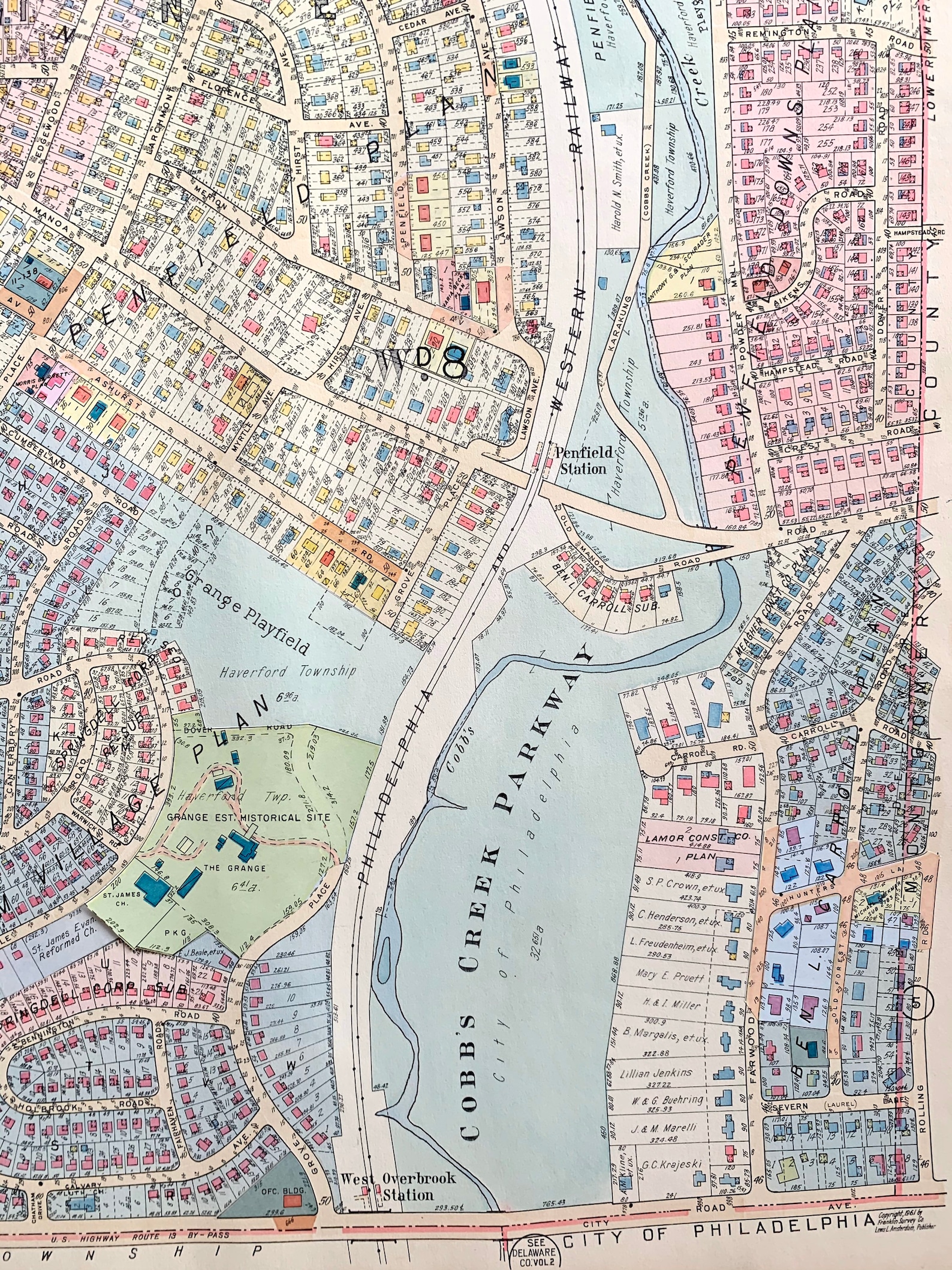 Havertown Map Llanerch Map Original 1961 Main Line - Etsy