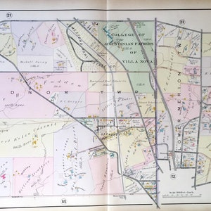 Villanova Map, Original 1908 Main Line Atlas, Radnor - Etsy
