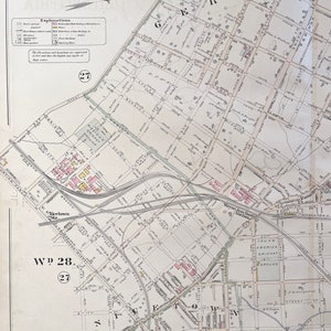 Germantown Map, Original 1886 Philadelphia Atlas, Nicetown, Wayne ...