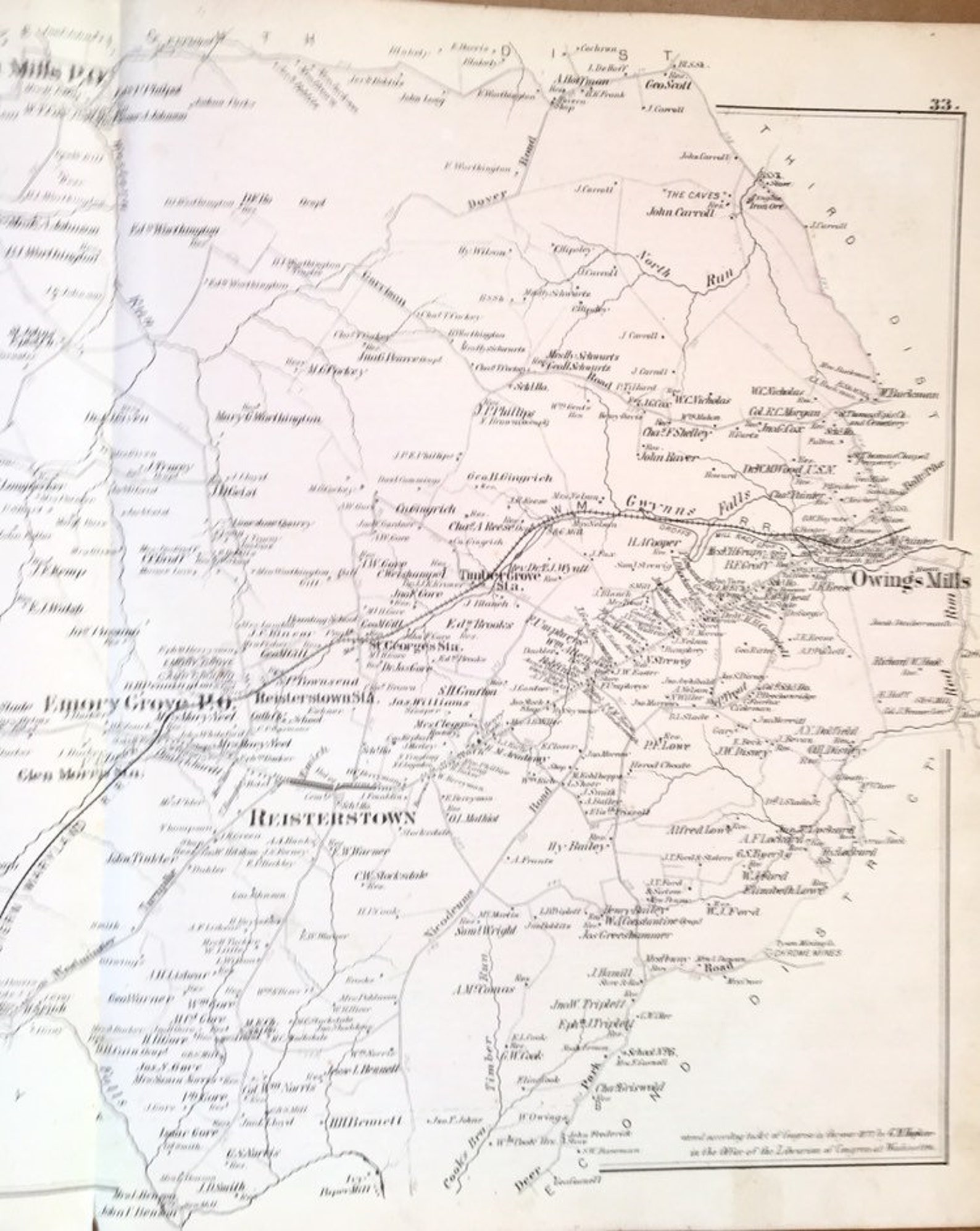Baltimore County Atlas Map Original 1877 Hand Colored Fourth - Etsy