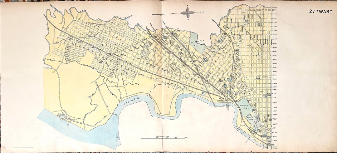 West Philadelphia Map, Original 1895 Philadelphia Ward Atlas ...