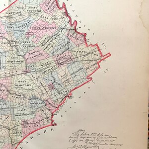 Chester County Map Original 1883 Chester County Pennsylvania - Etsy