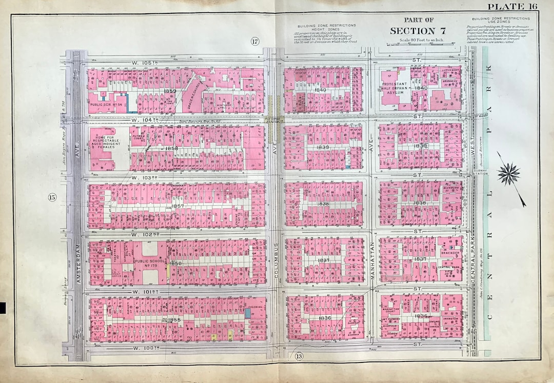 Upper West Side Map, Original 1930 Manhattan Borough Atlas, New York ...