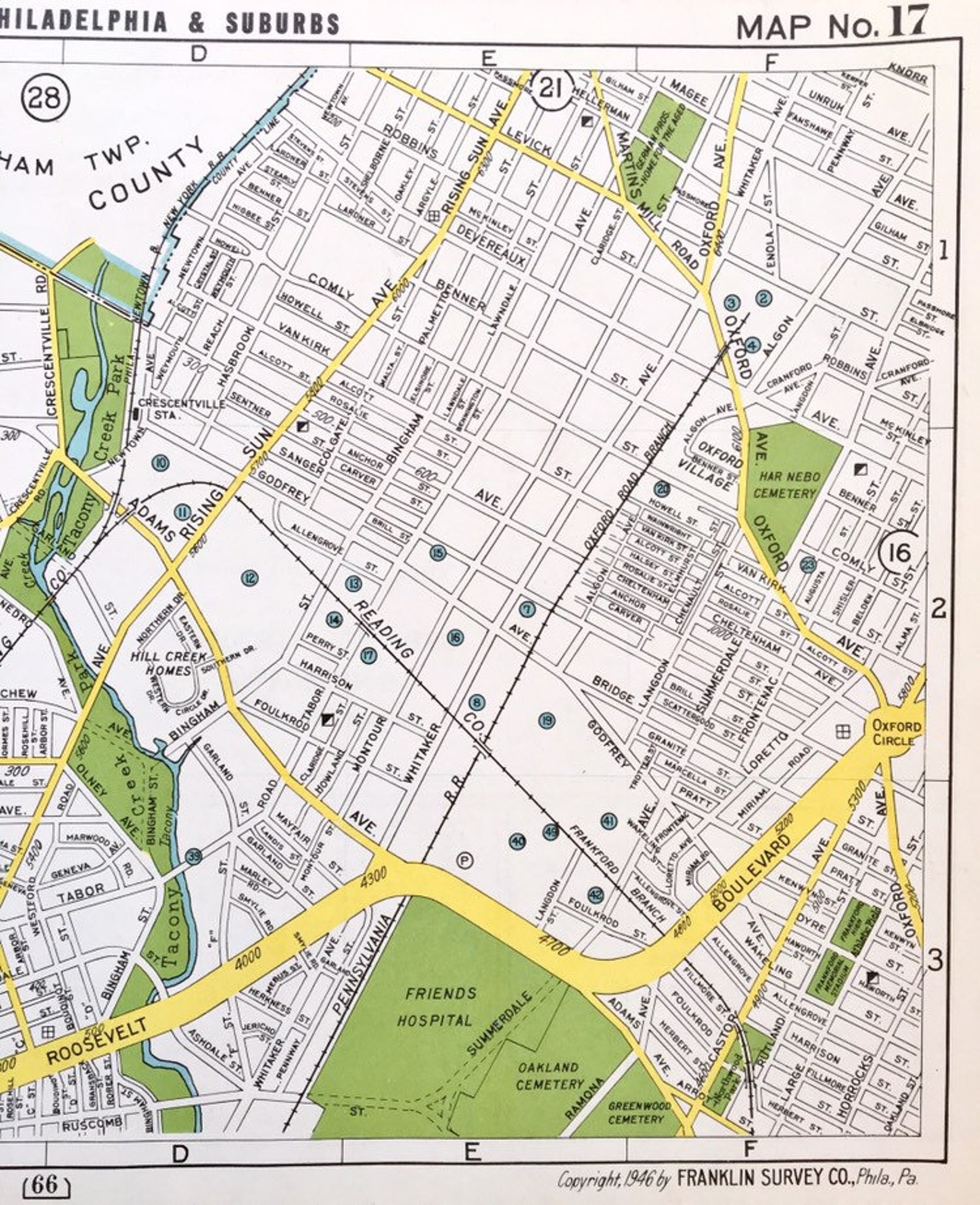 Philadelphia Atlas Map, Original 1946, Olney, Lawncrest, Cedar Grove - Etsy