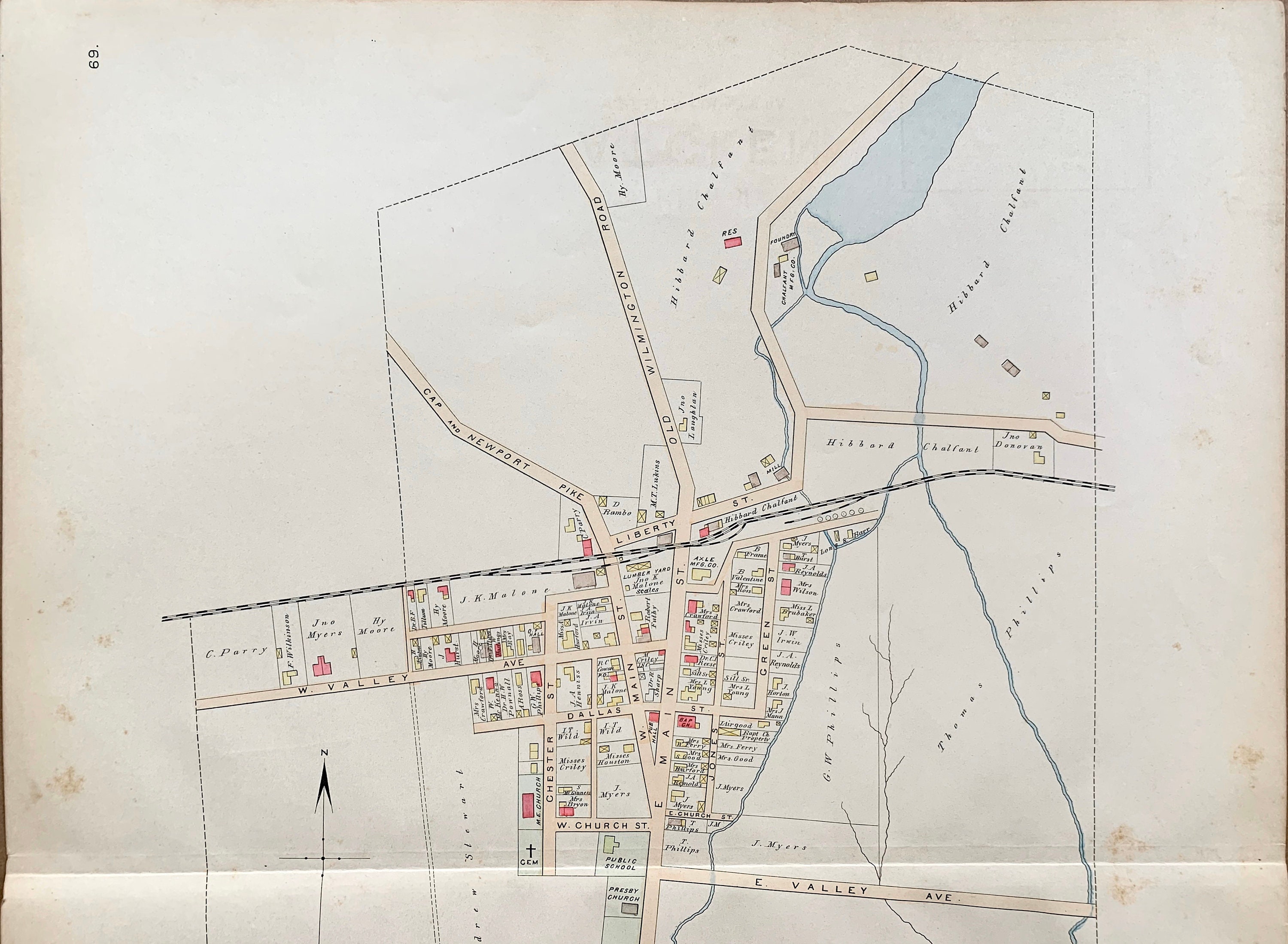 Atglen Map, Original 1883 Chester County Pennsylvania Farm Atlas Map ...