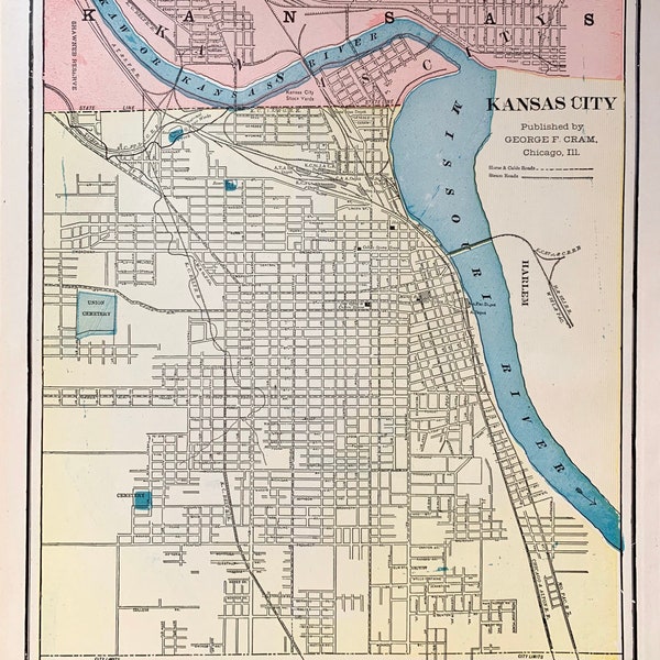 Kansas City Map - Etsy