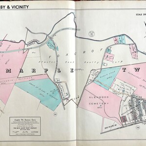Marple Township Map, Original 1942 Upper Darby Atlas, Broomall - Etsy