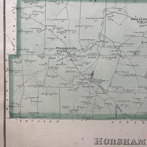 Horsham Map, Original 1877 Montgomery County Atlas, Prospectville ...
