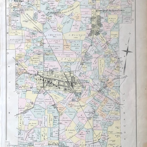 Richland Township Map, Original 1891 Bucks County Atlas, Quakertown Map ...