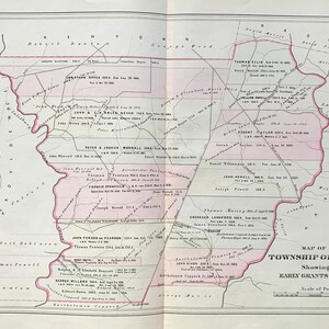 Marple Township Map, Original 1880 Delaware County Atlas, Broomall ...