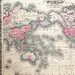 Map of the World, Original 1863 Johnson and Ward Atlas, Mercators ...