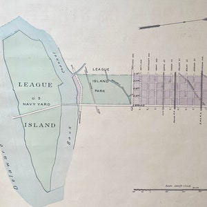 South Philadelphia Map, Original 1895 Philadelphia Ward Atlas, Newbold ...