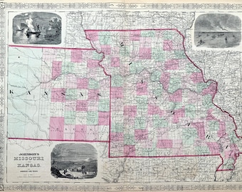 Missouri Atlas Map - Etsy