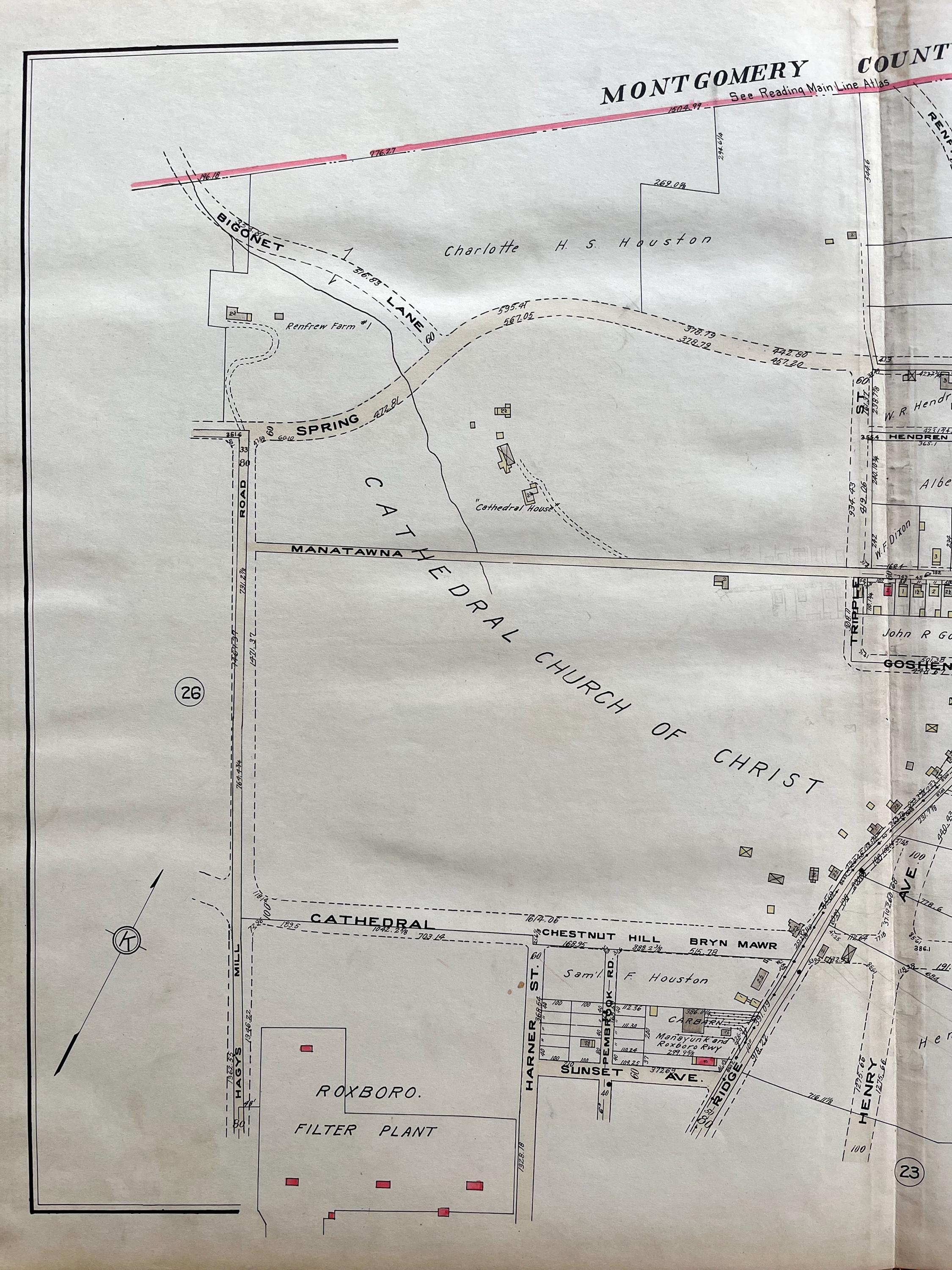 Roxborough Map, Original 1929 Ward 21 Philadelphia Atlas, Shawmont ...