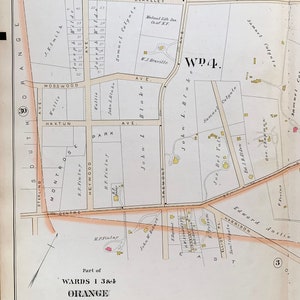 Orange New Jersey Map, Original 1890 Essex County Atlas, Seven Oaks - Etsy