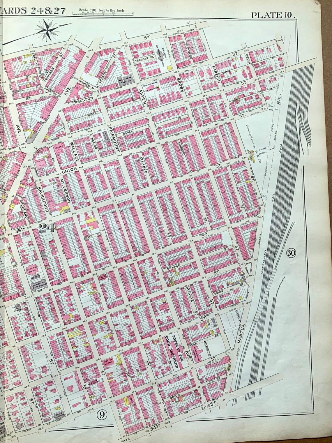 West Philadelphia Map Original 1895 Atlas Map University - Etsy