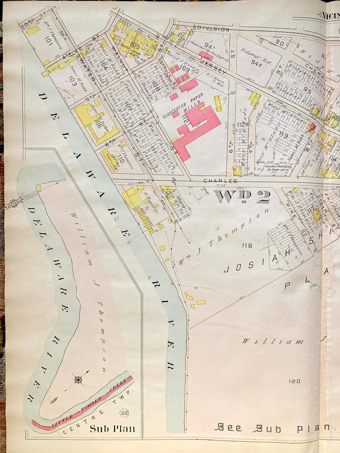 Gloucester City Map, Original 1890 Camden and Vicinity Atlas, Camden ...
