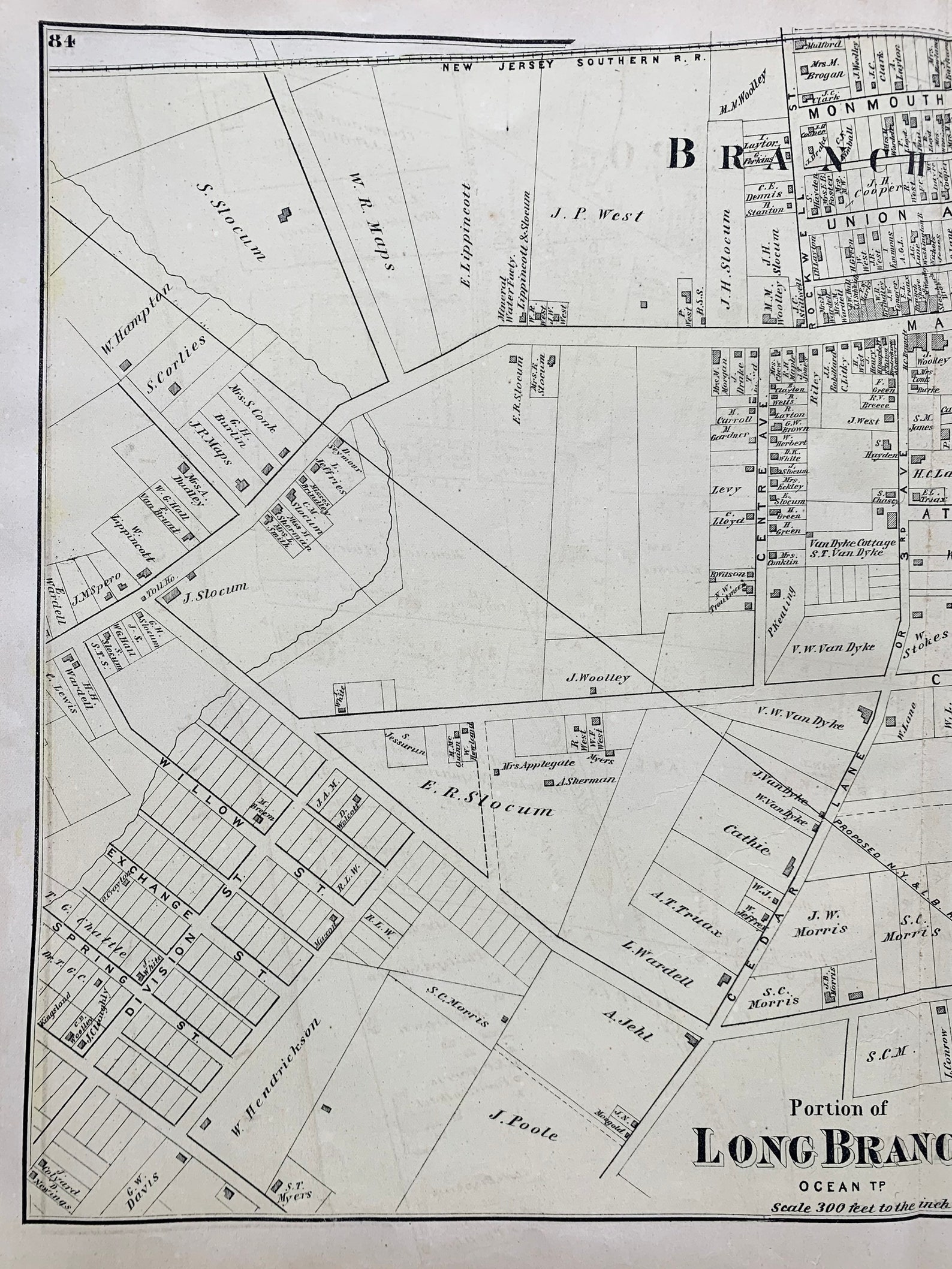 Long Branch Map Original 1873 Monmouth County New Jersey - Etsy