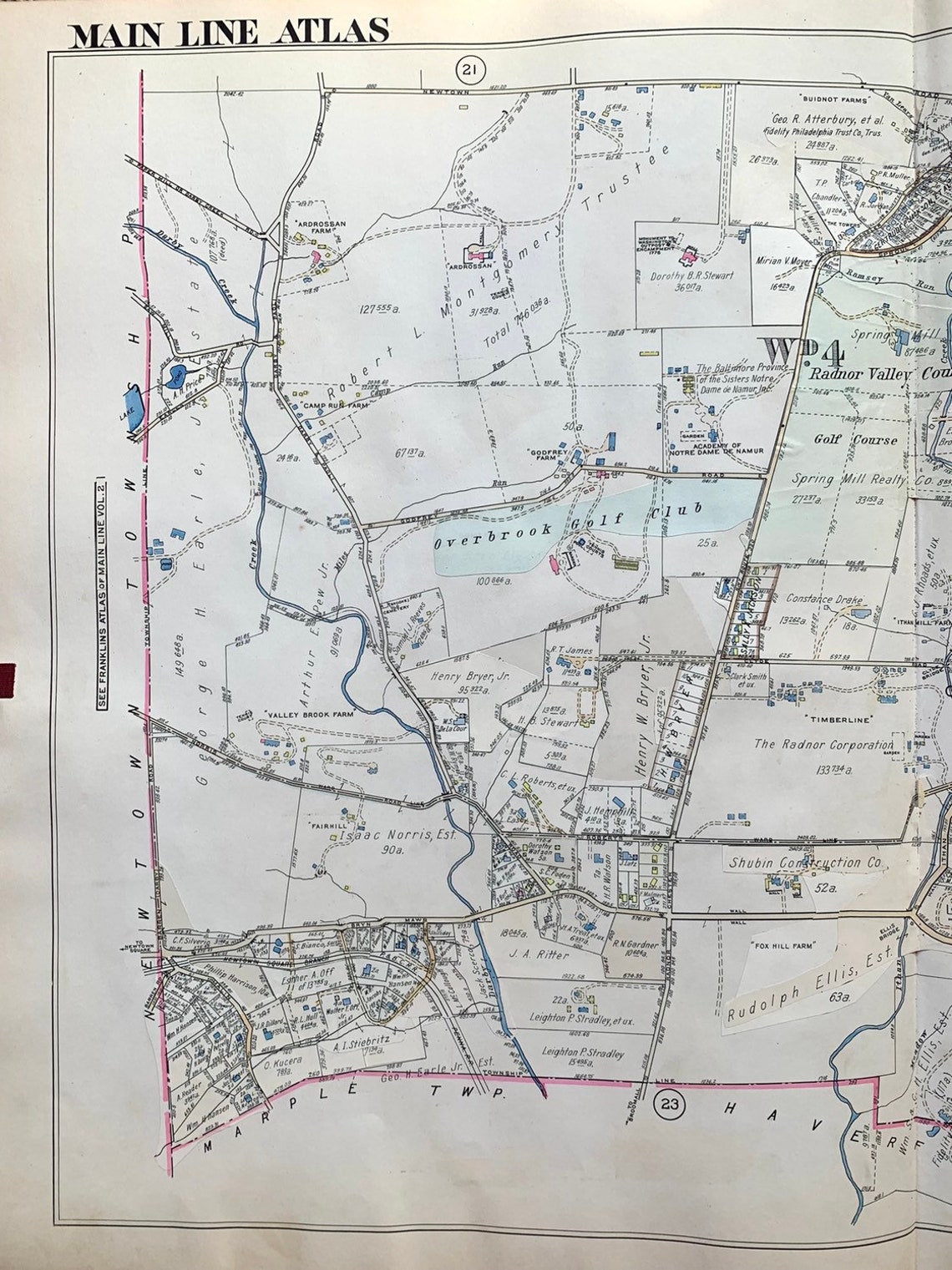 1947 Radnor Map Original Main Line Pennsylvania Railroad | Etsy