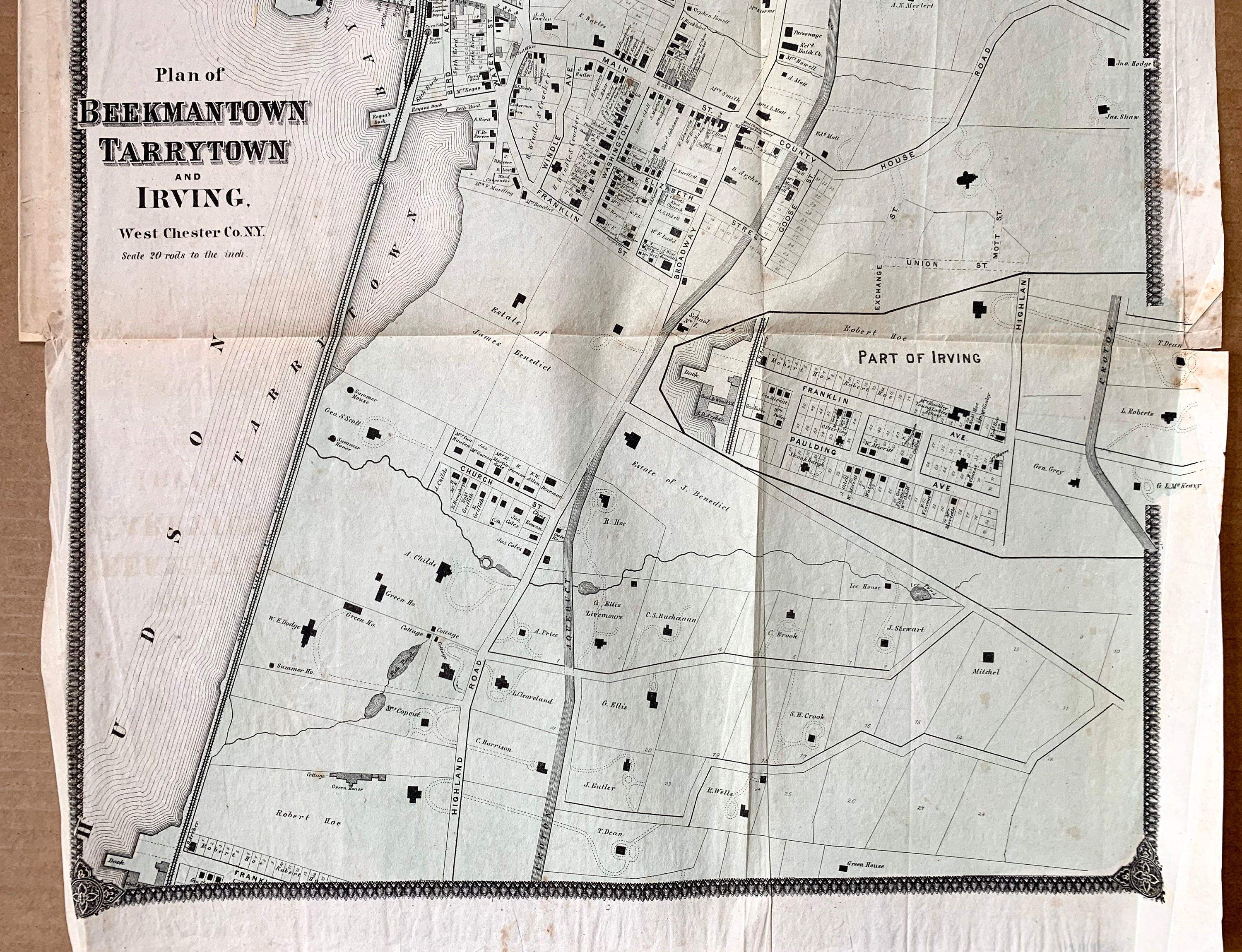 Beekmantown Tarrytown Irving Map Original 1867 New York - Etsy Singapore