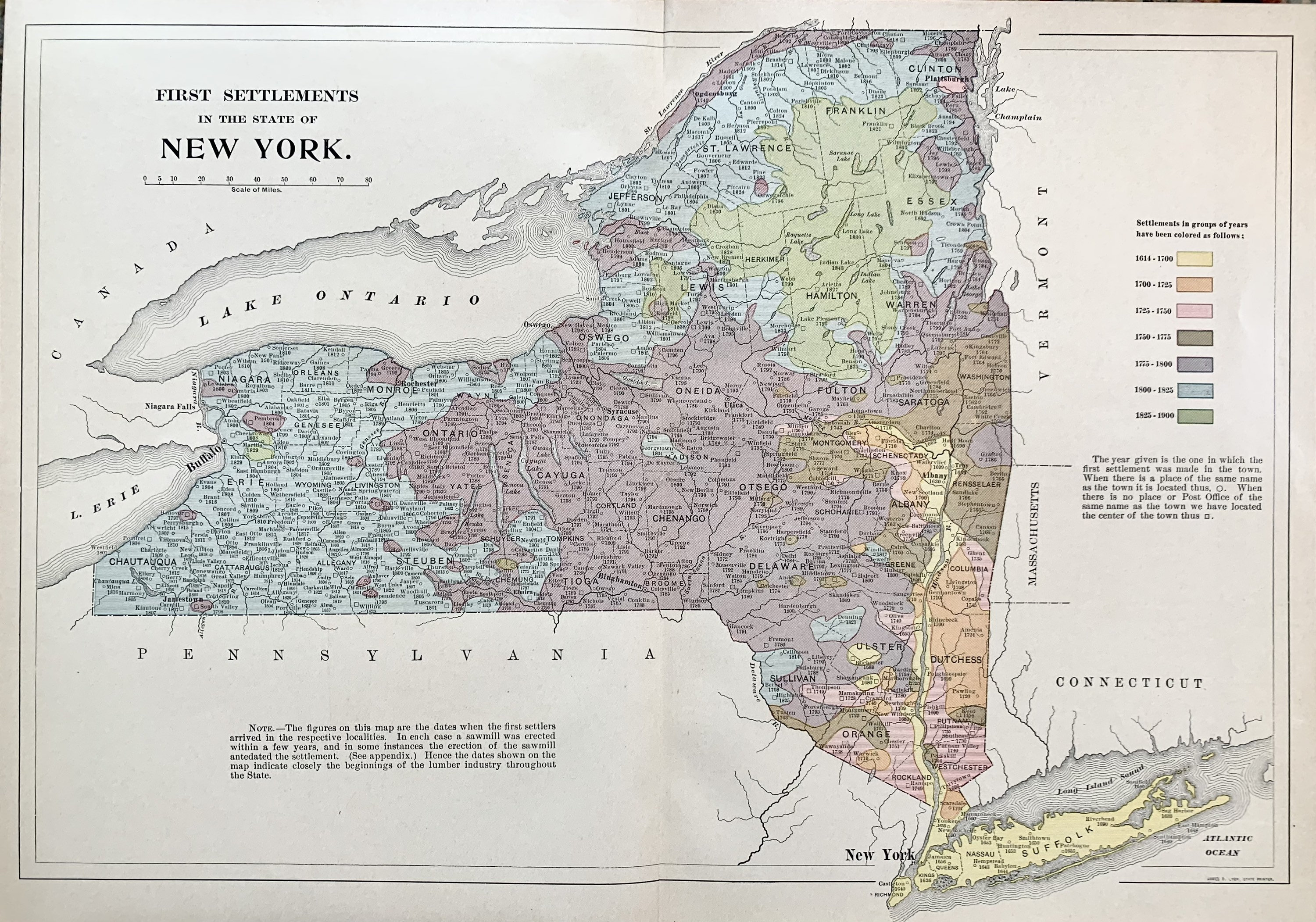 Early Settlements Map