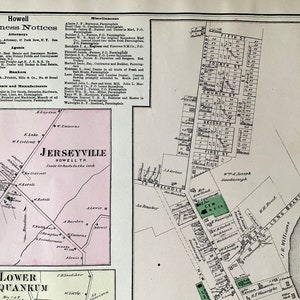 Farmingdale Map, Original 1873 Monmouth County, New Jersey Atlas ...