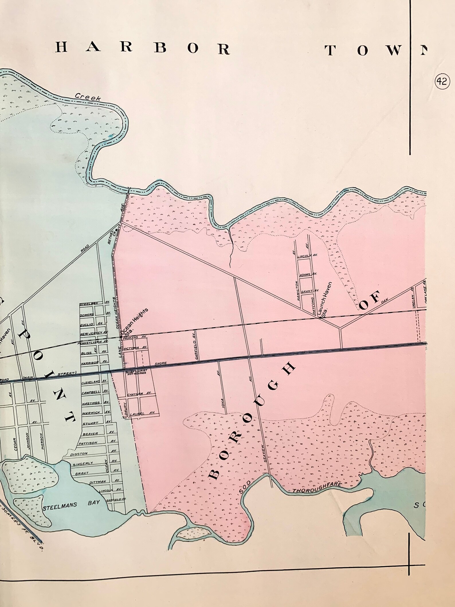 Somers Point Map, Original 1924 Absecon Island Atlas, Linwood Map, Bass ...