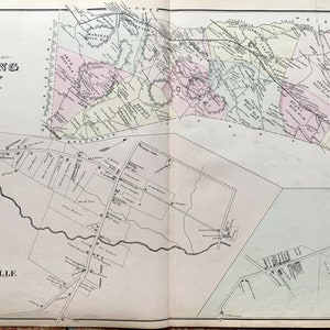 Spring Township Map, Original 1876 Berks County Pennsylvania Atlas ...