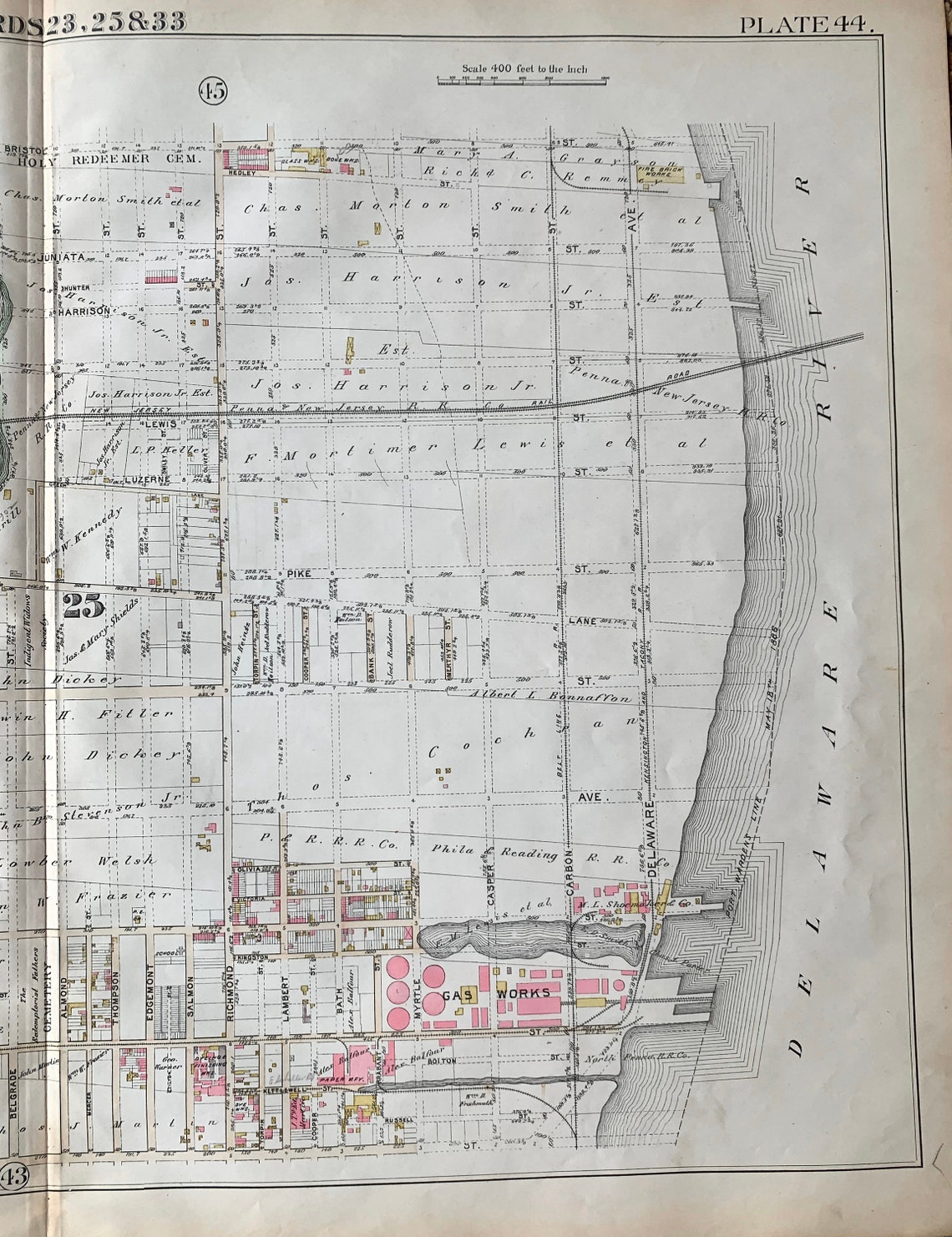 Port Richmond Map, Juniata Park Map, North Philadelphia Map, Original ...