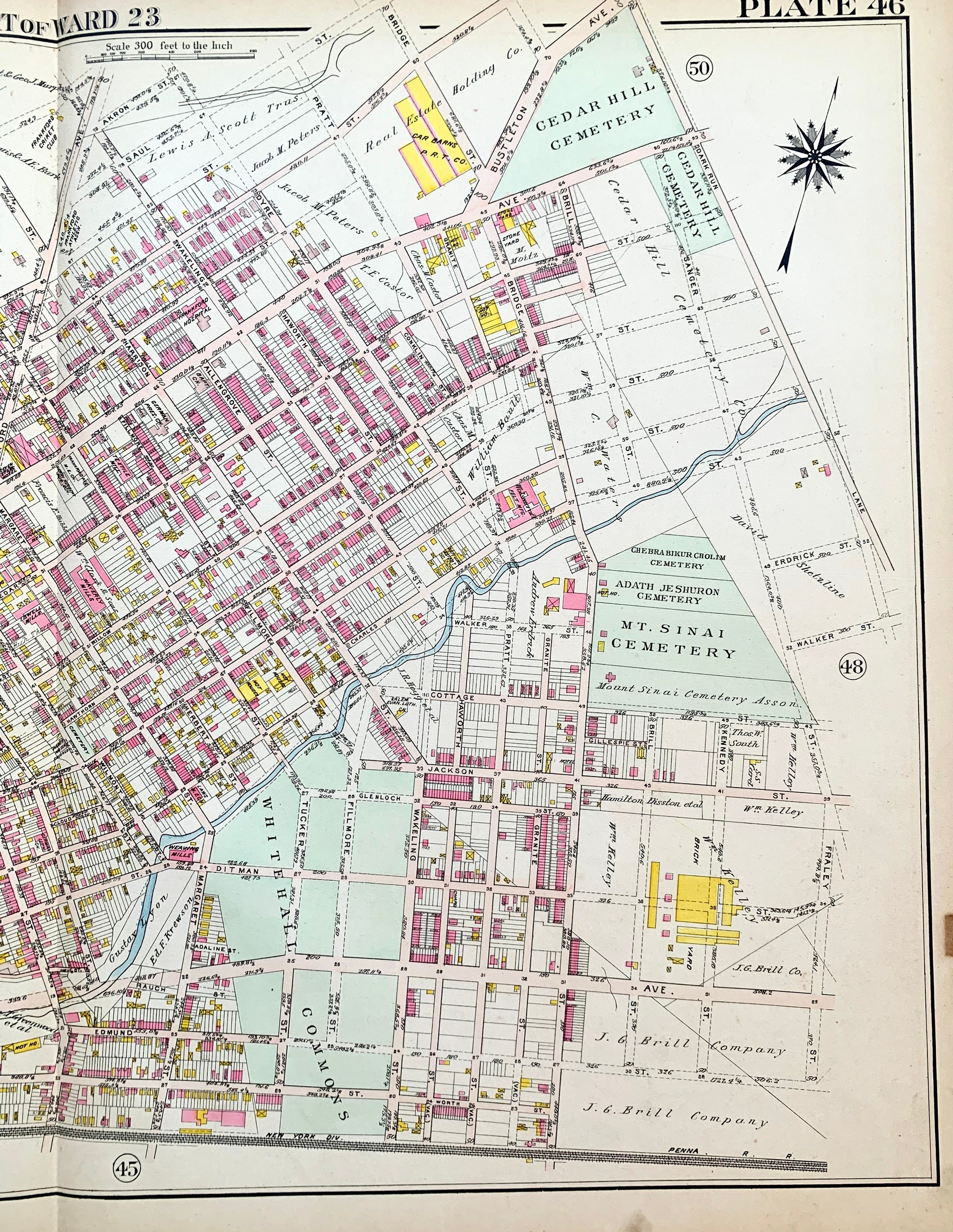 Frankford Map, Original 1910 City of Philadelphia Atlas Map, Northeast ...
