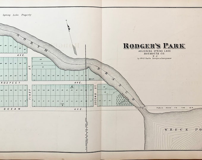 Spring Lake Map, Original 1878 New Jersey Shore Atlas, Monmouth County ...