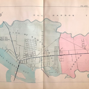 Somers Point Map, Original 1924 Absecon Island Atlas, Linwood Map, Bass ...
